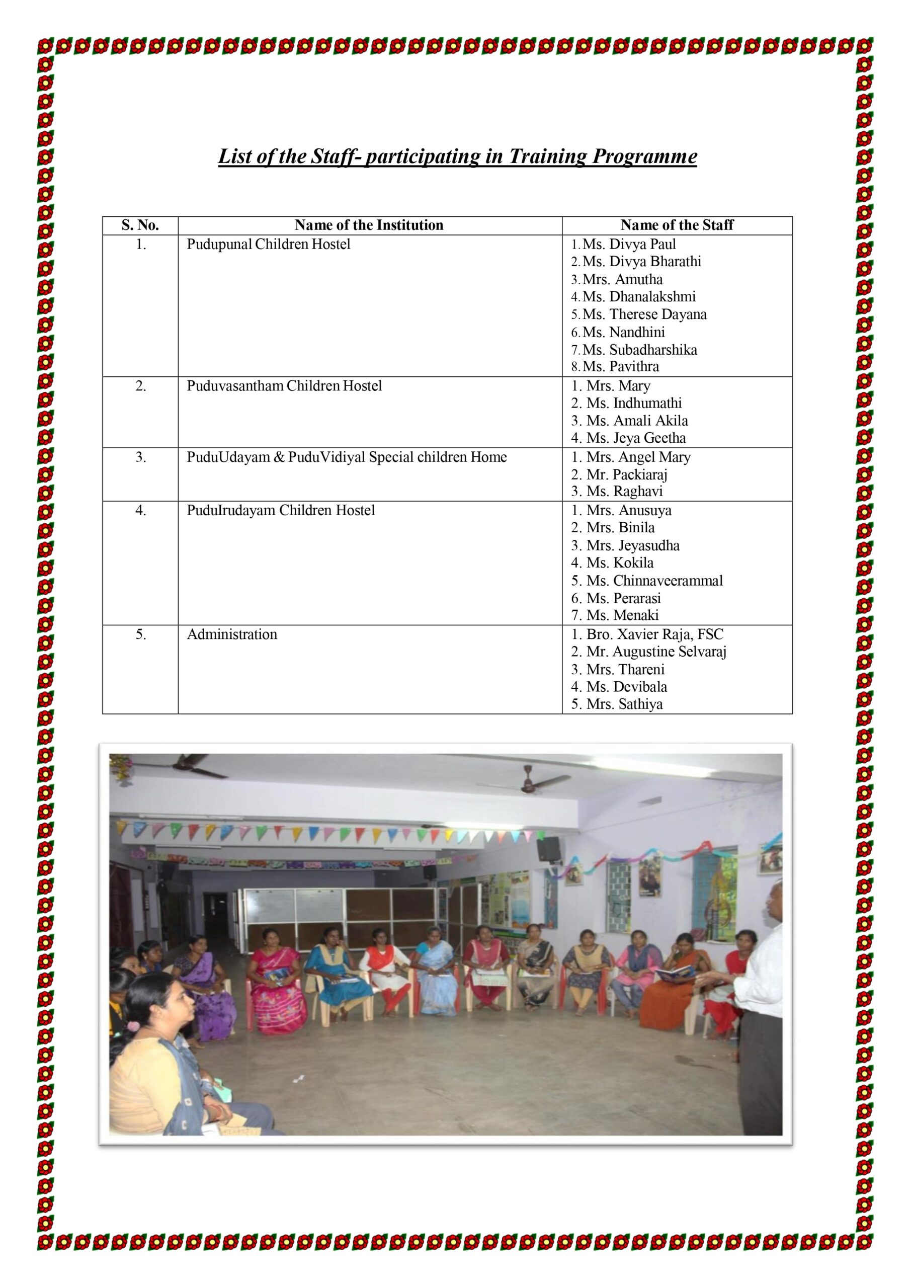 Skill Enhancement TRAINING PROGRAMME – Valarkuzhanthai Trust